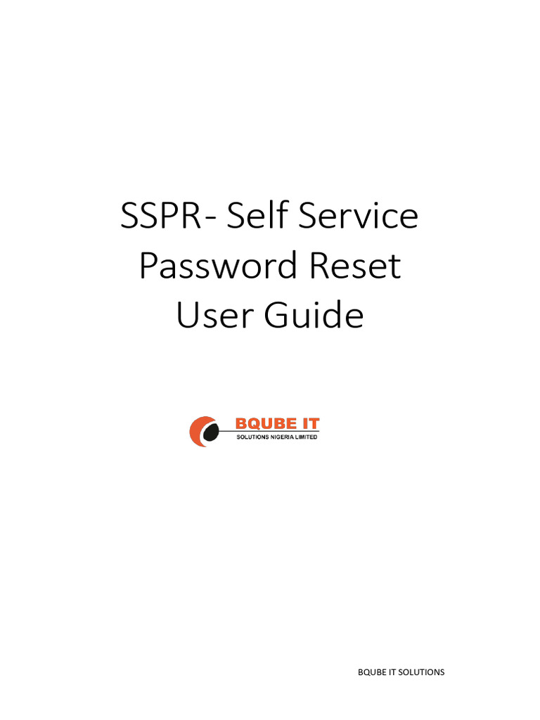 SSPR User Guide | PDF