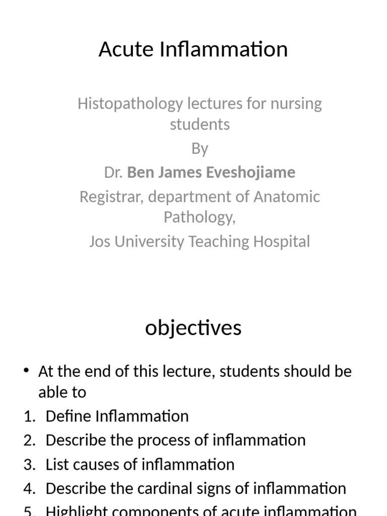 Acute Inflammation For Nursing Students | PDF | Inflammation | Phagocyte