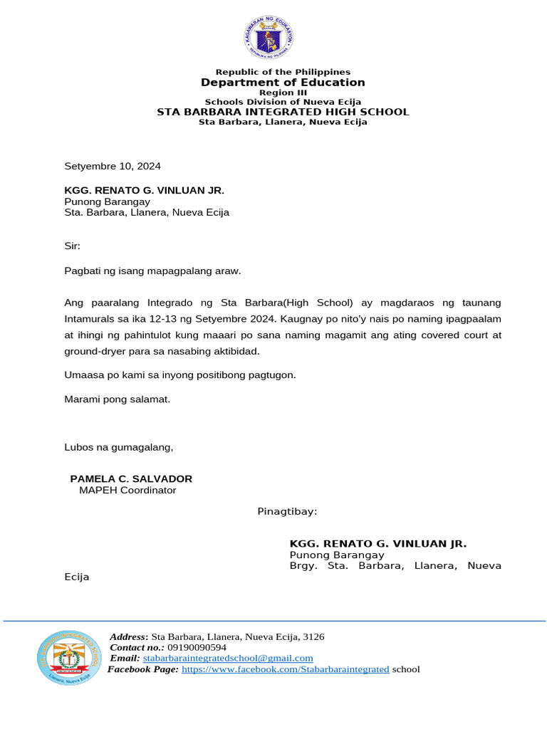 Letter of Request Solar Dryer | PDF