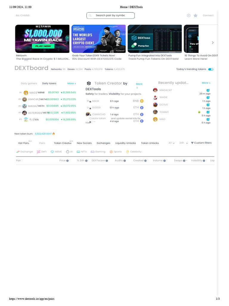 Home - DEXTools | PDF