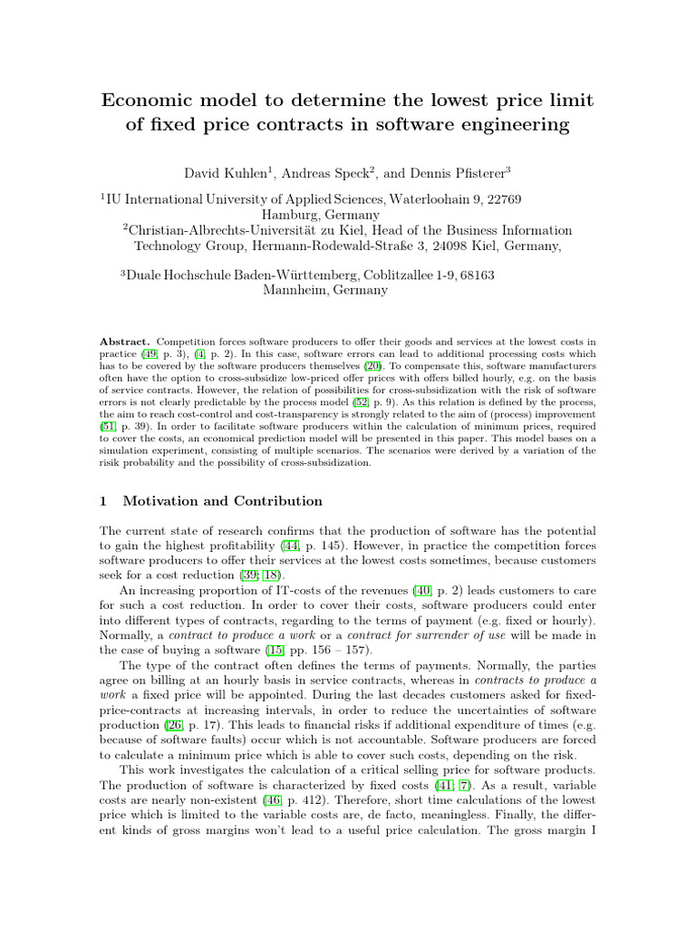 Paper Title - Economic Model To Determine The Lowest Price Limit of ...