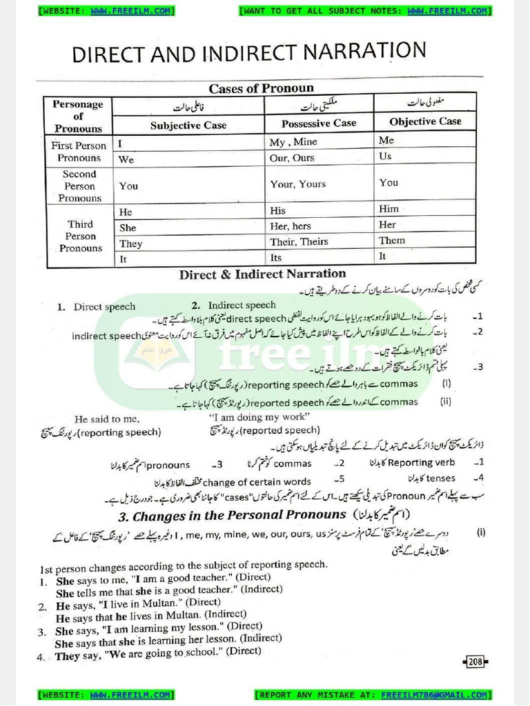 10th English Direct Indirect | PDF