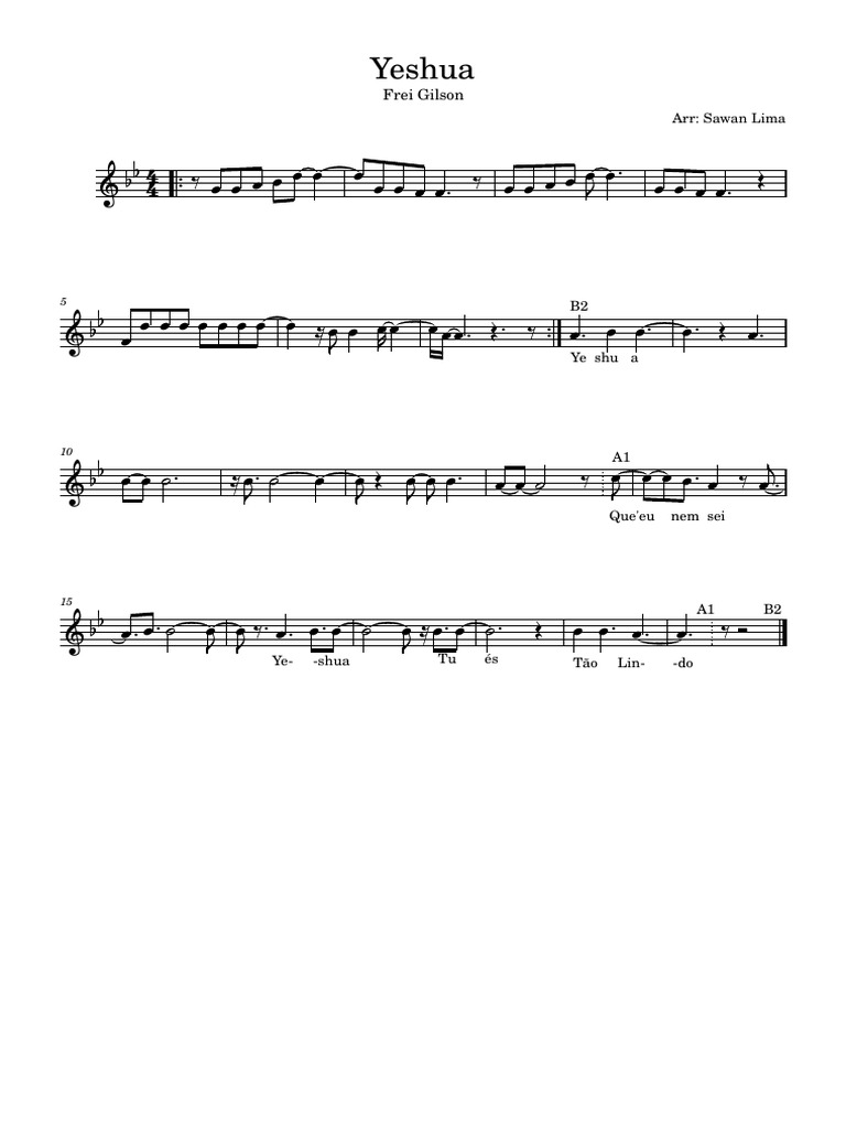 Yeshua - Partitura Sax Tenor | PDF