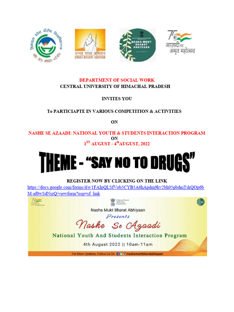 Central University Hp Final Report On Nasha Mukt Bharat