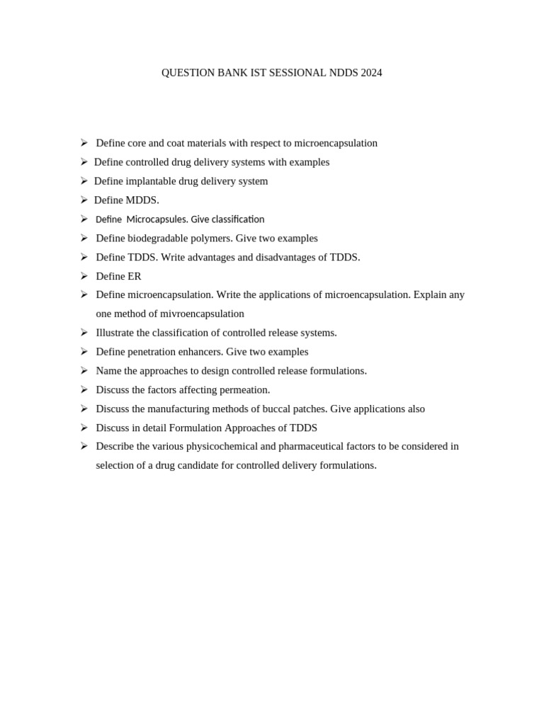 Question Bank Ist Sessional NDDS 2024 | PDF | Self-Improvement