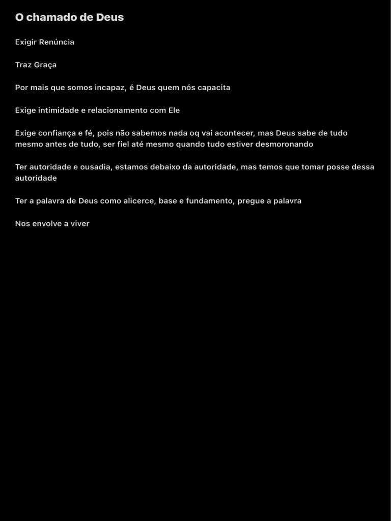 O Chamado de Deus | PDF