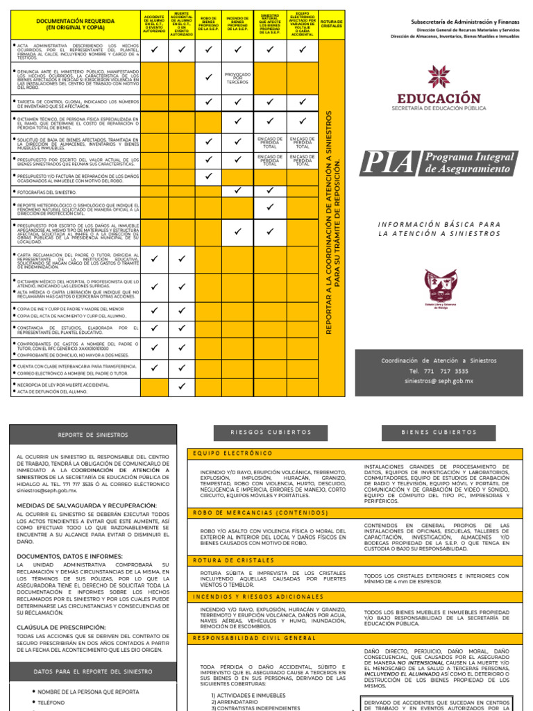 Documentación para Siniestros SEP | PDF
