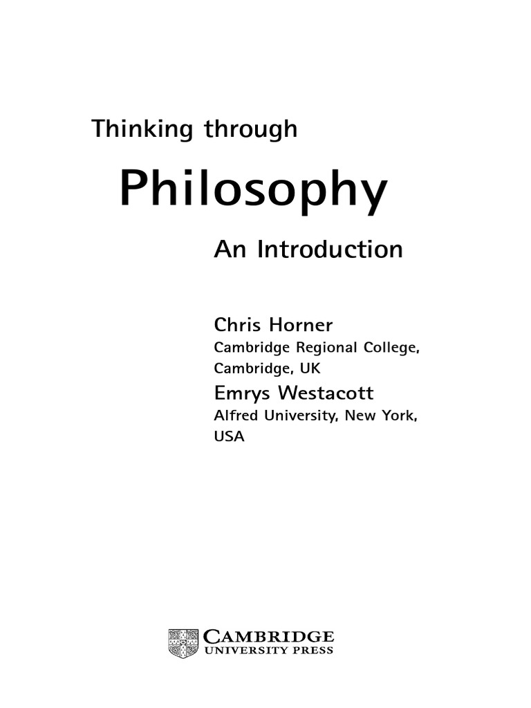 Philosophy: Thinking Through | PDF