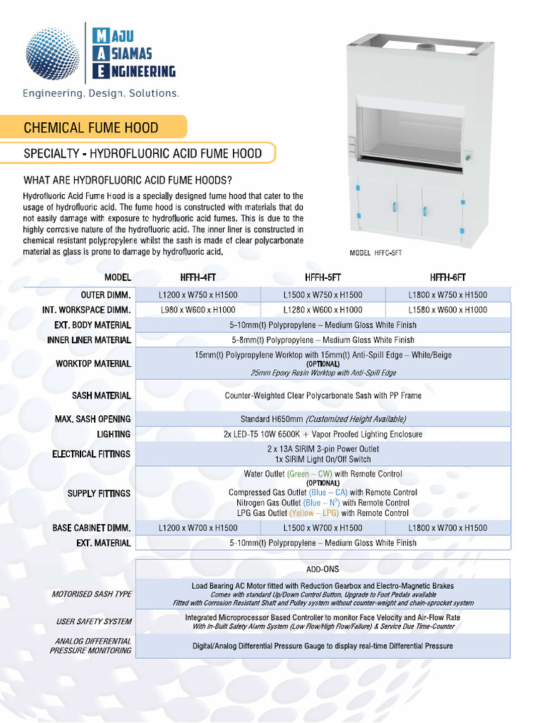Hydrofluoric (HF) Acid Fume Hood | PDF