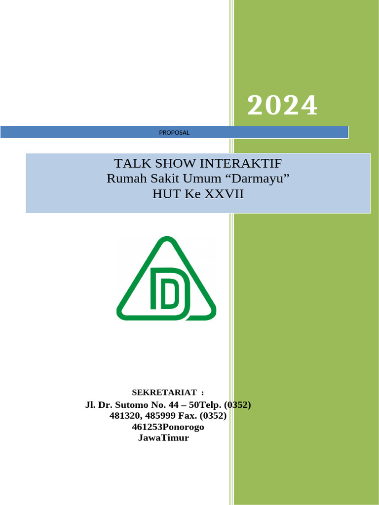 Proposal Talk Show 2024 Darmayu | PDF