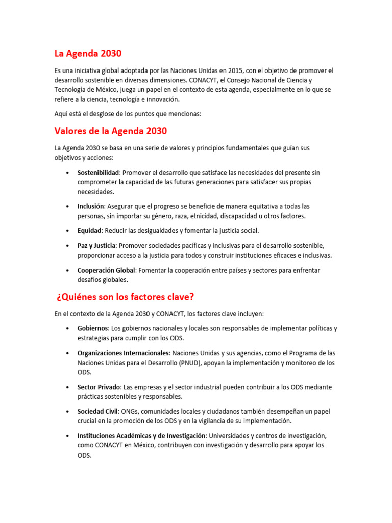 La Agenda 2030 | PDF