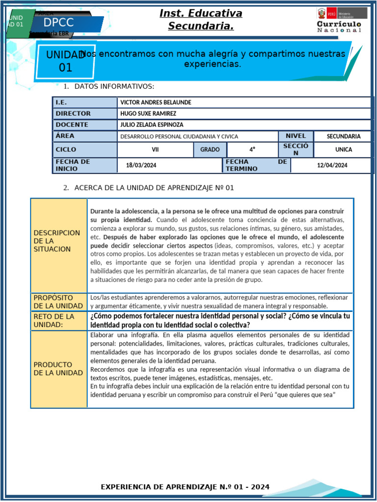 4º DPCC - Und.1 2024 | PDF