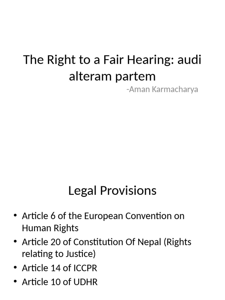 The Right To A Fair Hearing | PDF