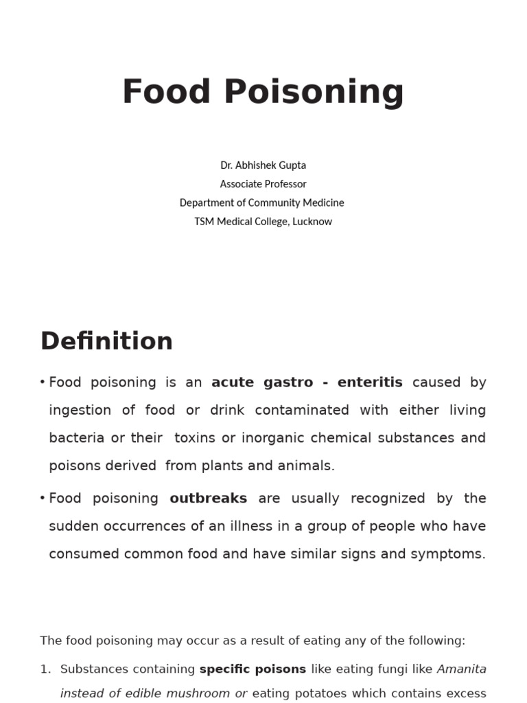 Food Poisoning Pdf