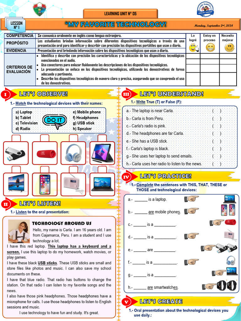 3° y 4° Ficha de Actividades Week #01 UNIT 5 | PDF | Arquitectura de ...