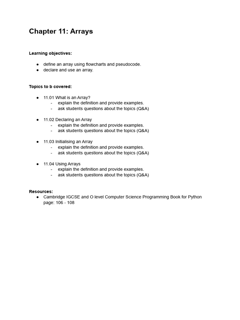 Chapter 11 Lesson Plan | PDF