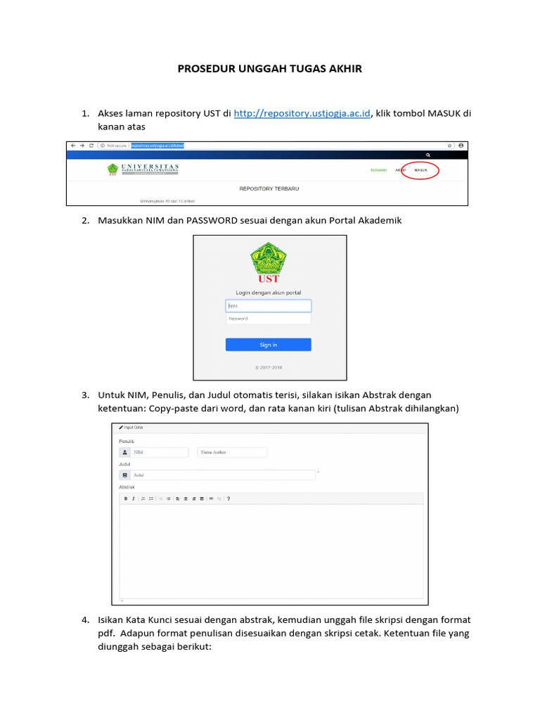 PROSEDUR UNGGAH REPOSITORY | PDF
