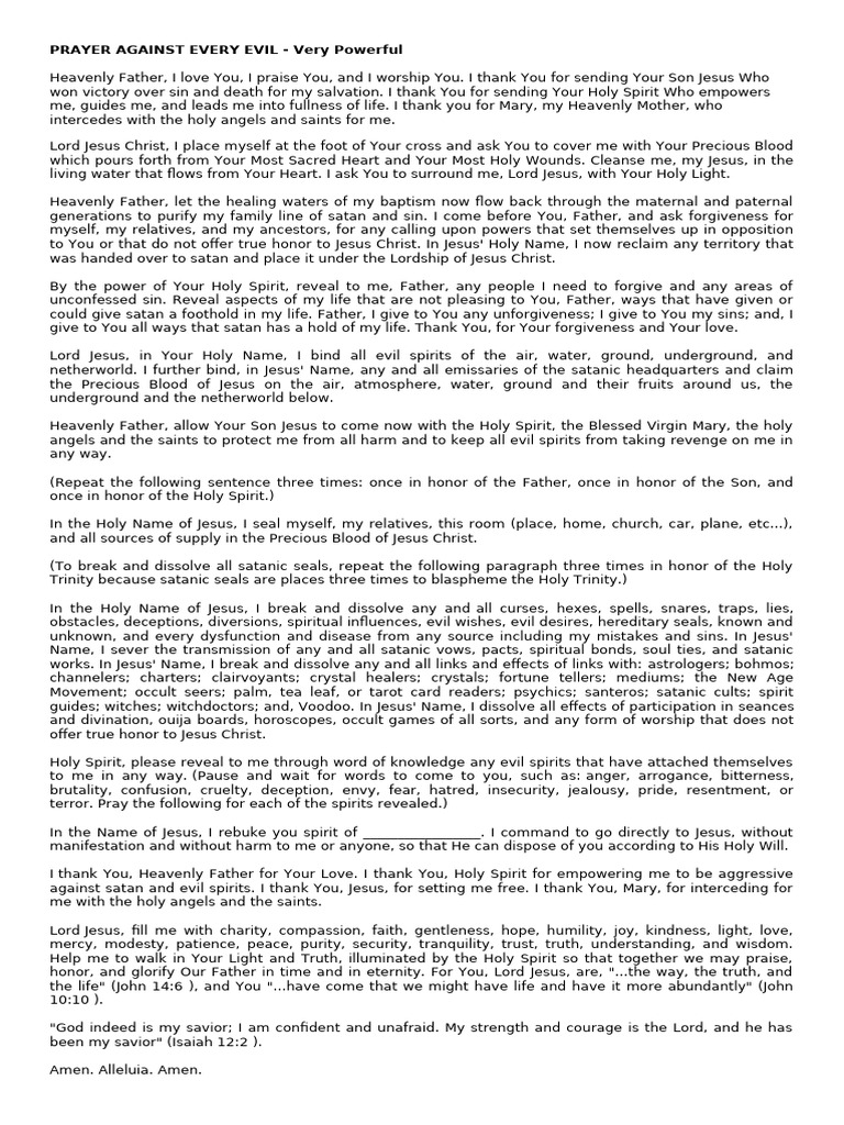 Prayer Against Every Evil | PDF