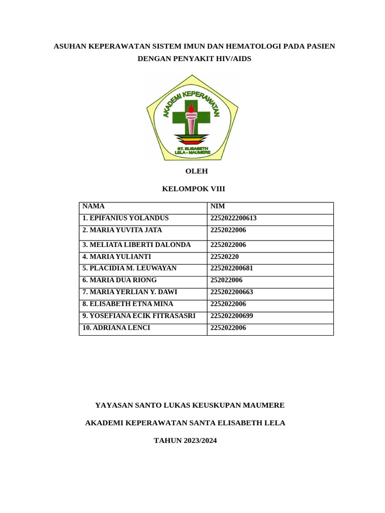 Askep Hivaids | PDF | Hiv | Sexually Transmitted Diseases And Infections