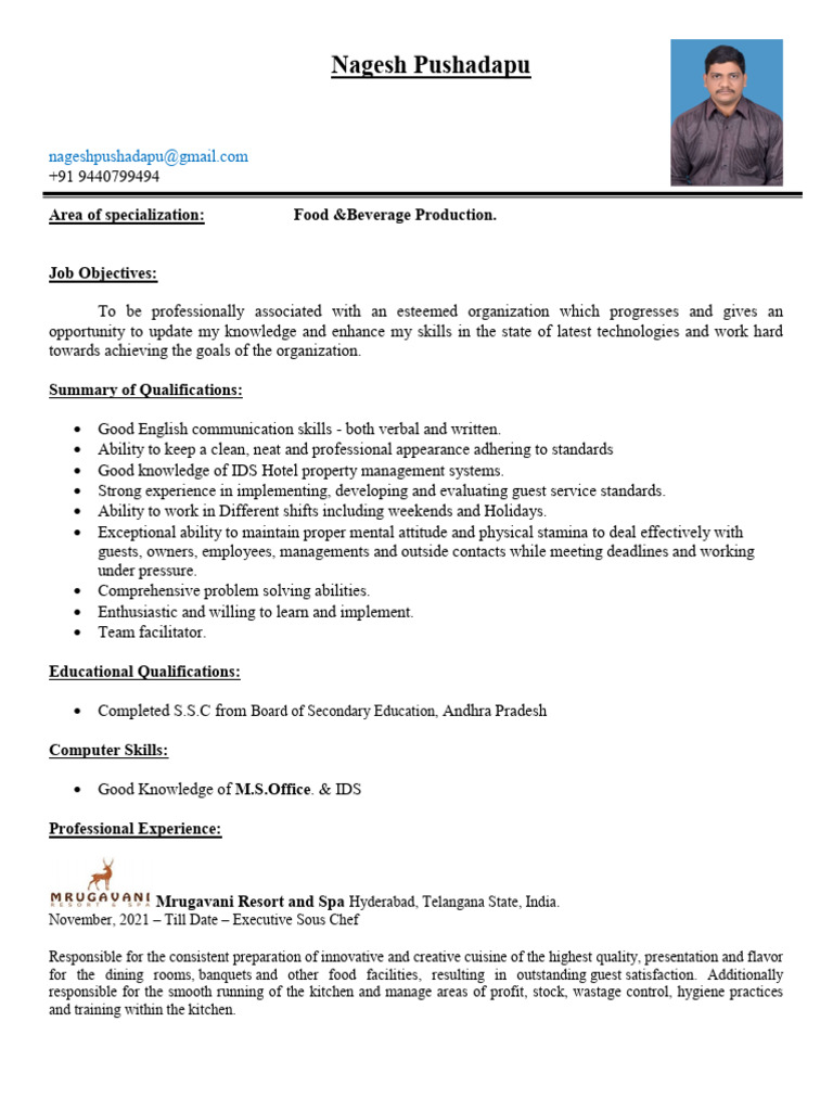 Resume of Nagesh Pushadapu | PDF