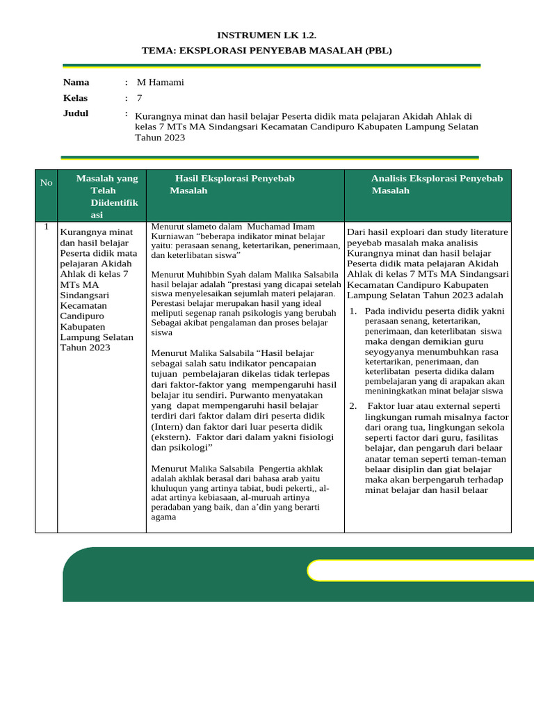 LK 1.2 PBL Pak Mamik | PDF