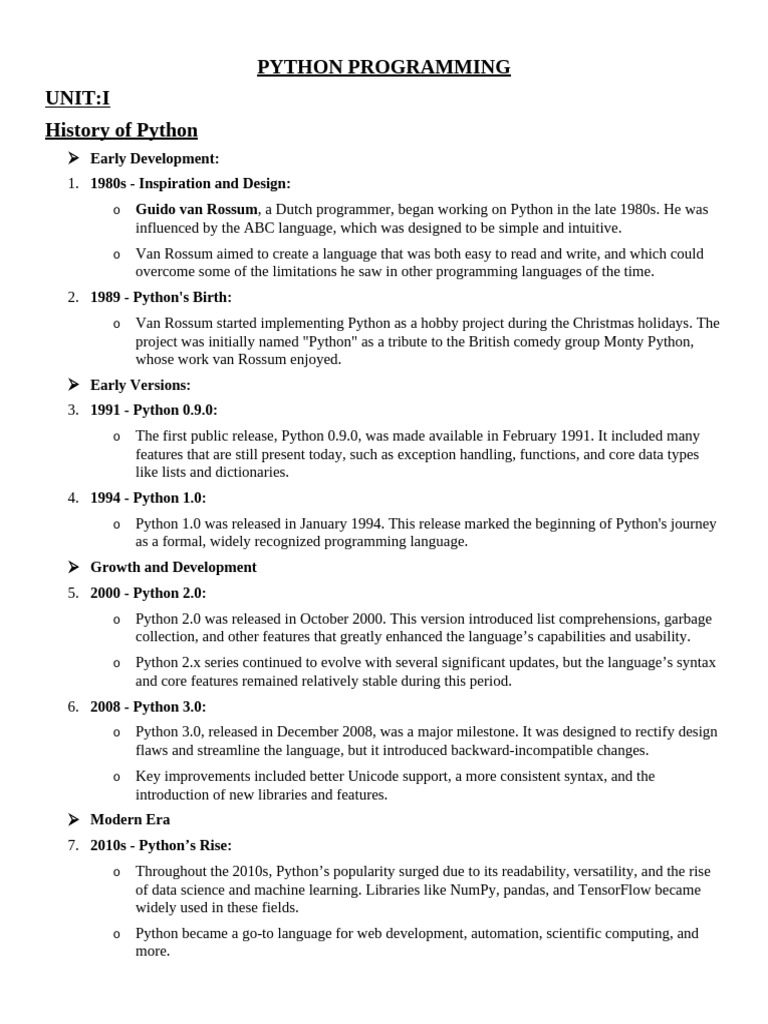 PYTHON UNIT I,II | PDF