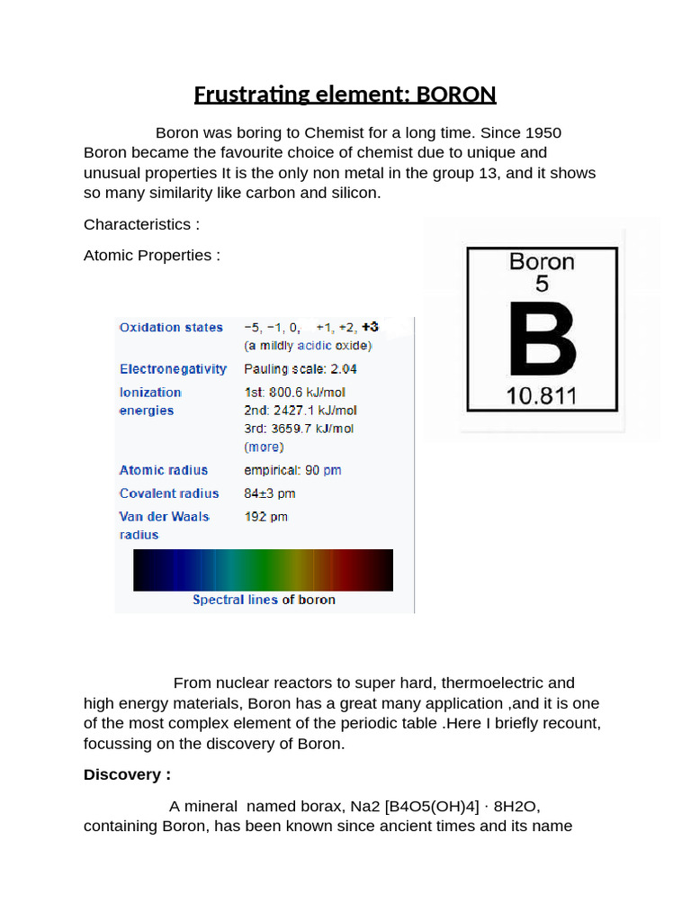 Discovery of Boron | PDF
