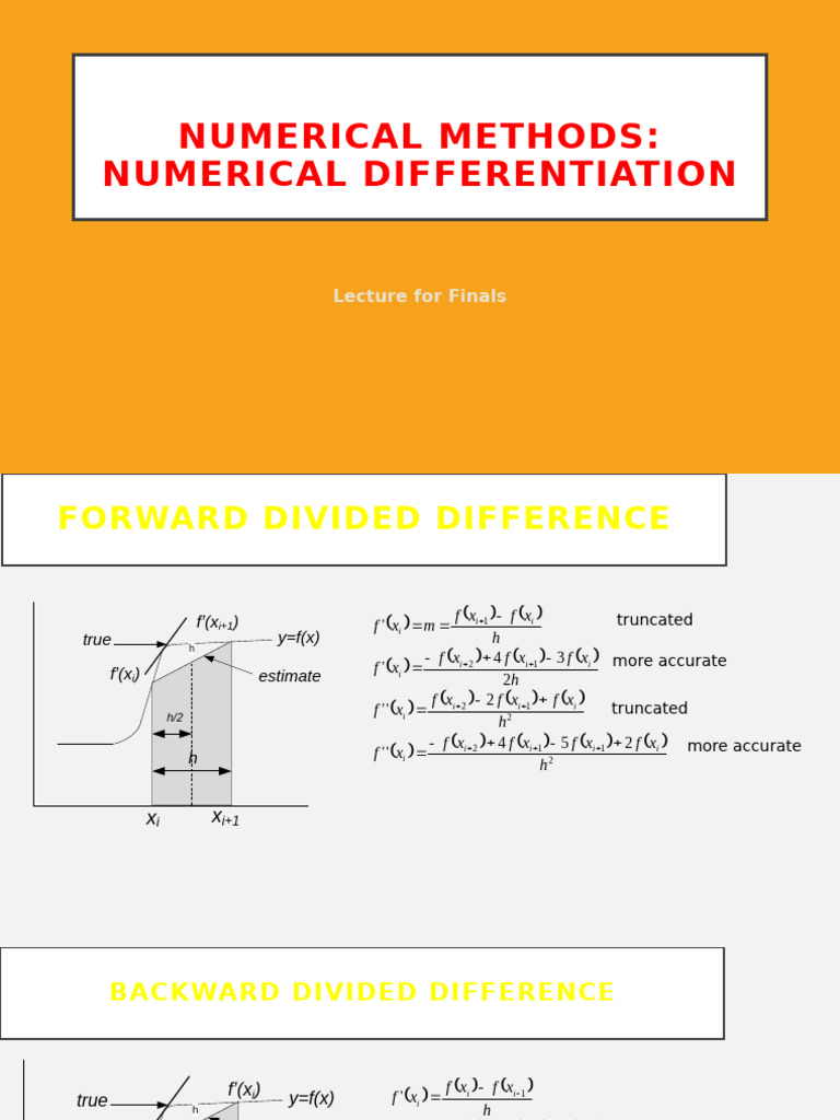 Part 7 - Numerical Differentiation | PDF | Analysis | Computer Programming