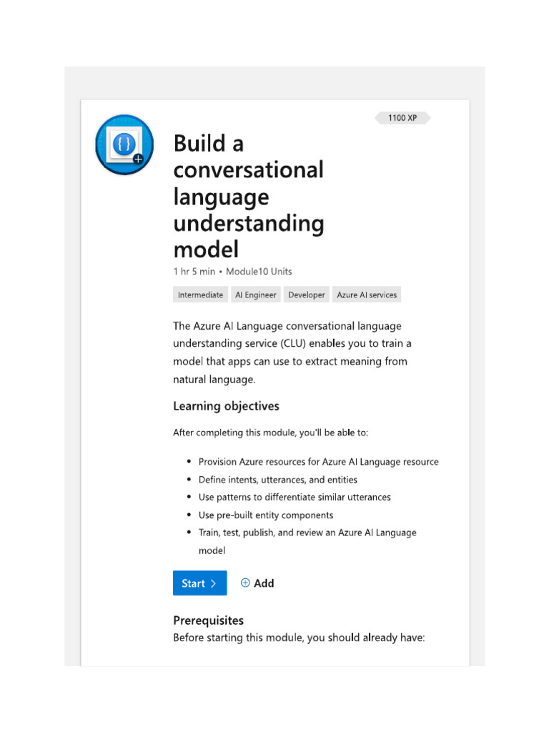 Build A Conversational Language Understanding Model | PDF