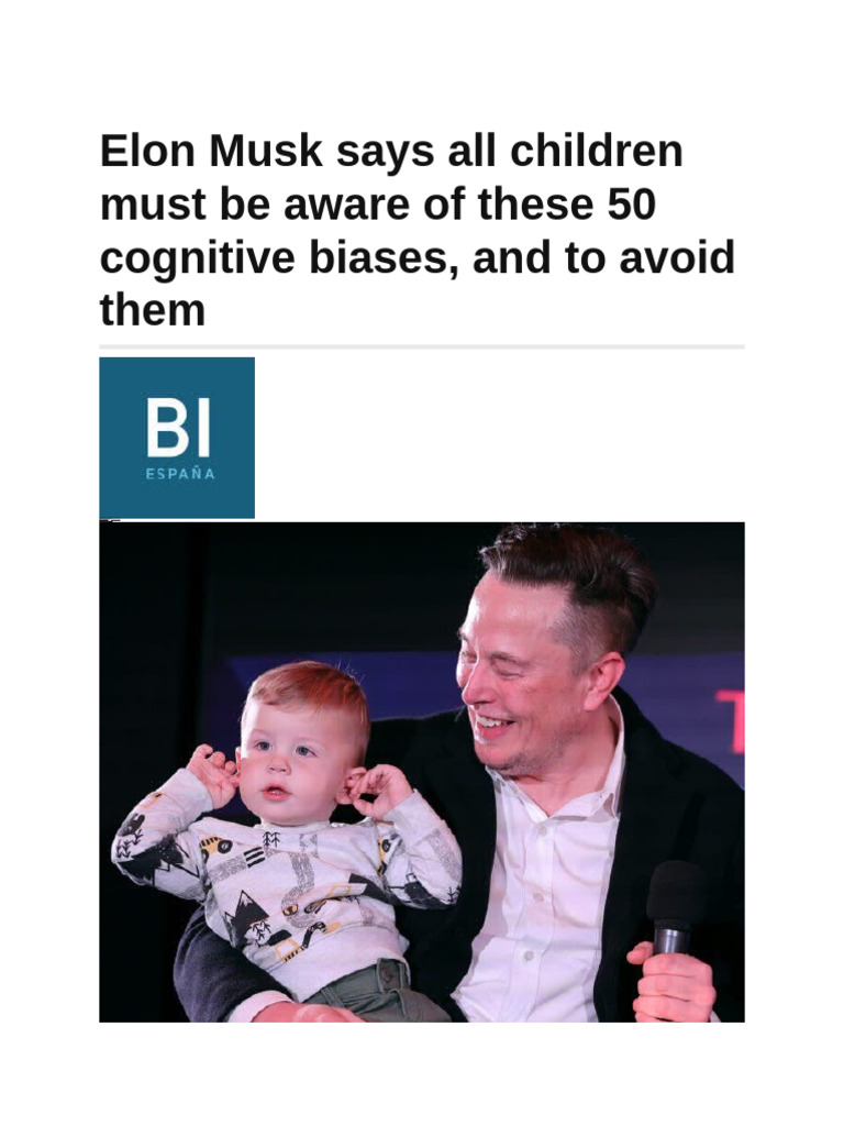 Elon Musk Says All Children Must Be Aware of These 50 Cognitive Biases ...