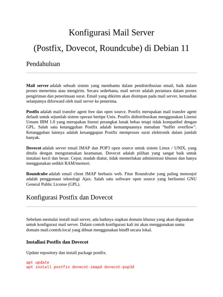 Konfigurasi Mail Server | PDF