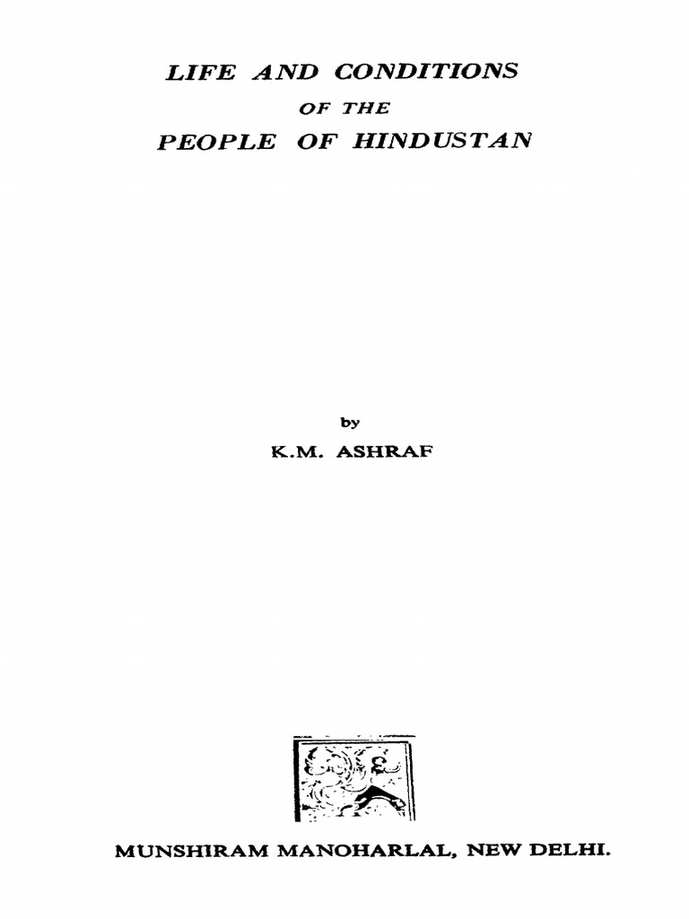 Life and Conditions of The People of Hindustan | PDF