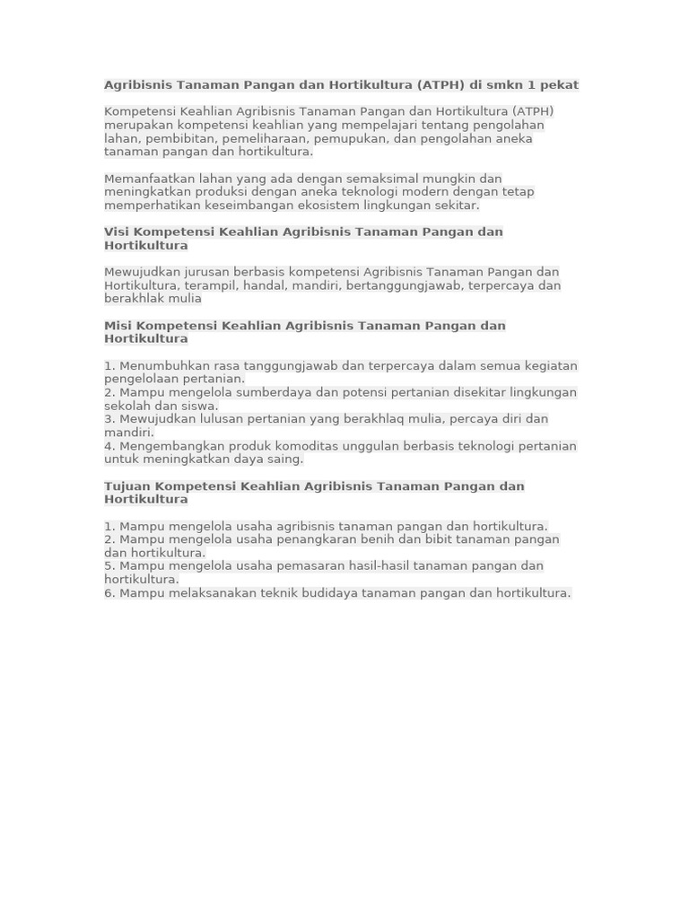 Visi Misi Atph | PDF