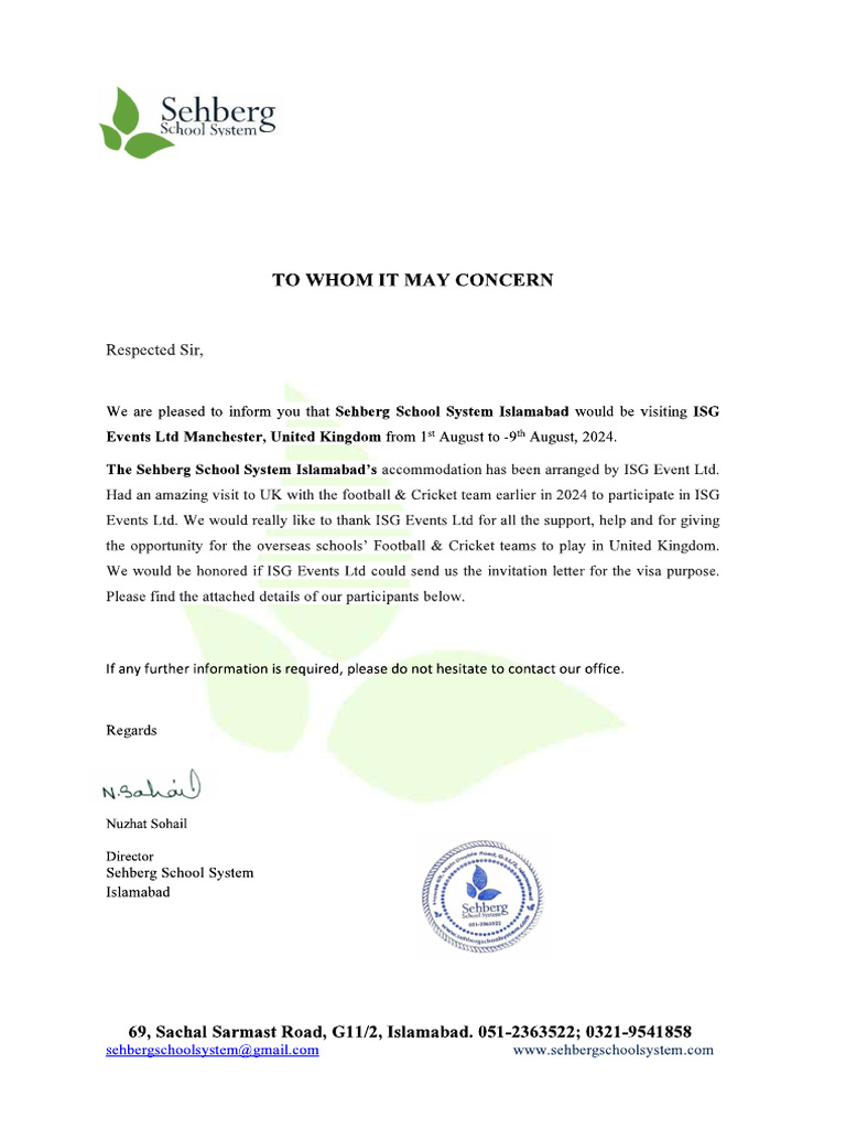 School Letter | PDF