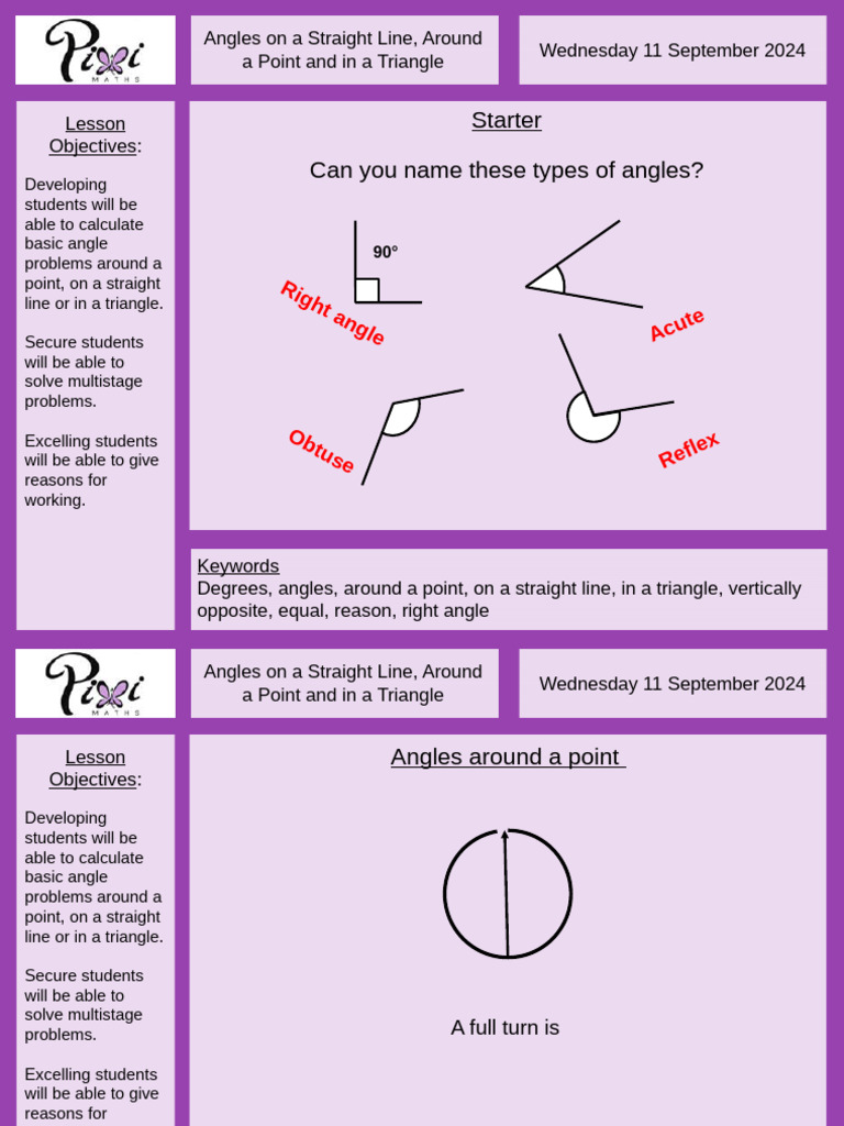 Angles Line Point Triangle PixiPPt | PDF | Triangle | Line (Geometry)