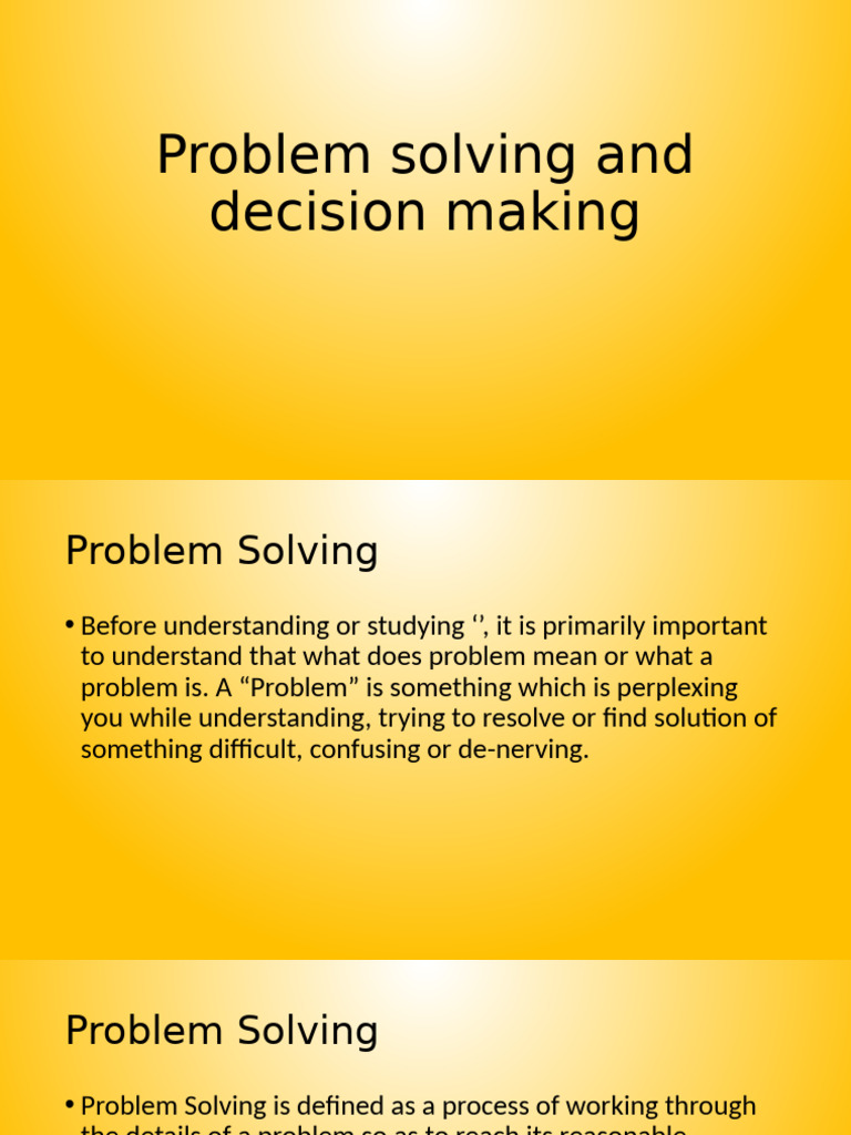 Chapter 7 - Problem Solving and Decision Making | PDF