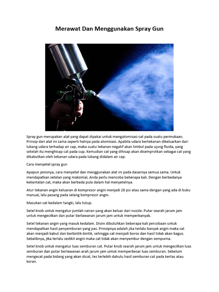 Panduan Penggunaan Spray Gun | PDF