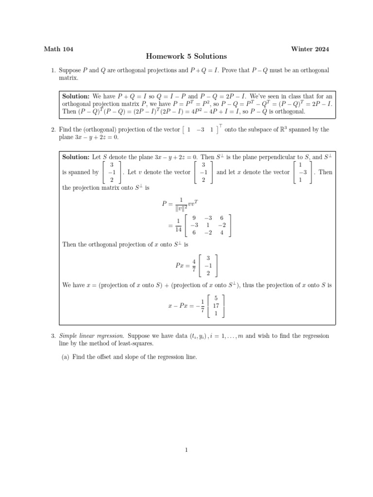 hw5 Solutions | PDF