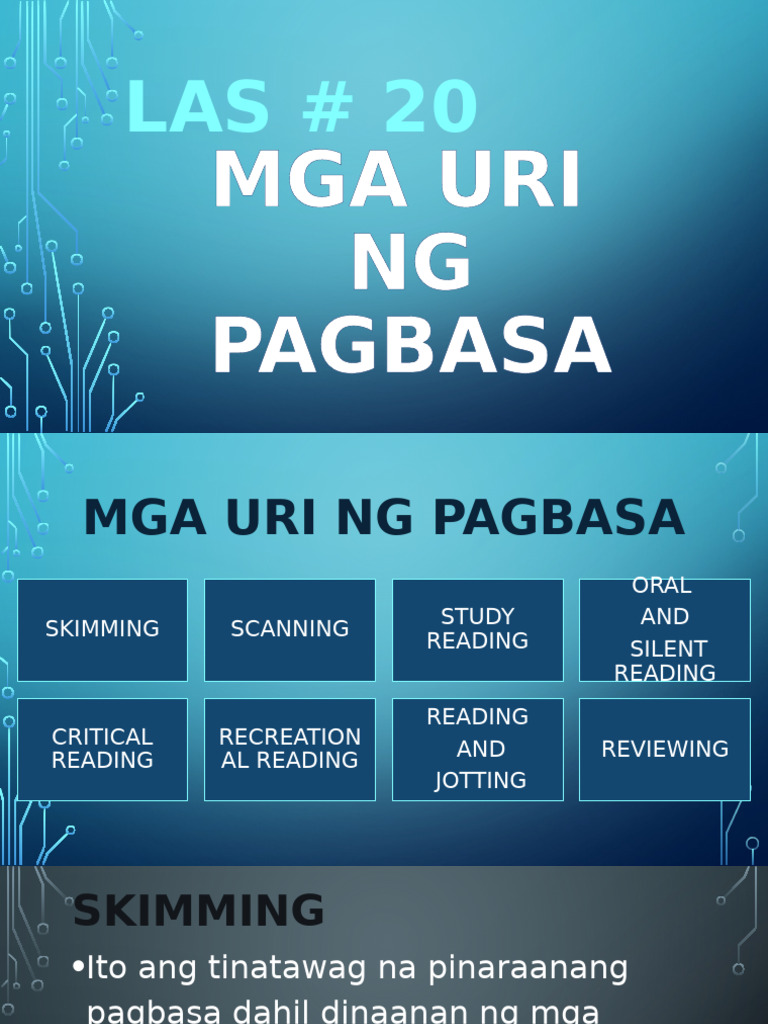Las 20 Mga Uri Ng Pagbasa | PDF
