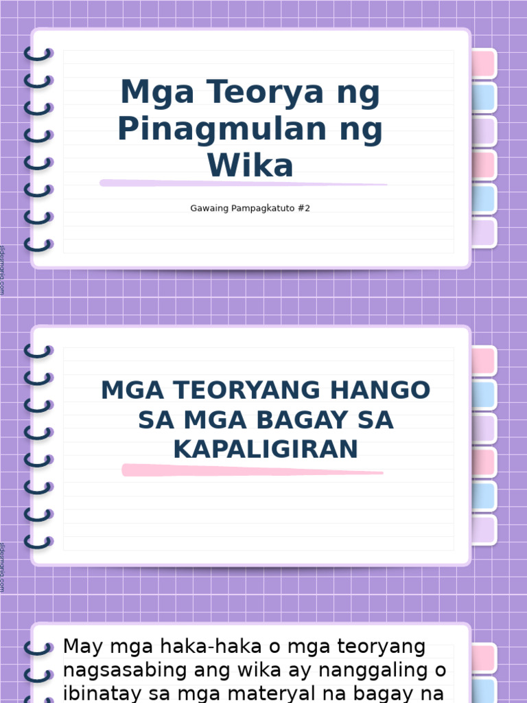 Las 2 Mga Teoryang Pinagmulan NG Wika I | PDF