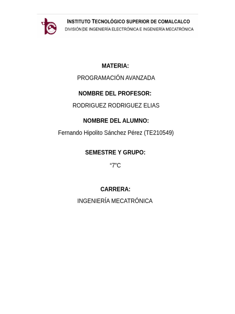 Act - 02 - Programacion Avanzada | PDF