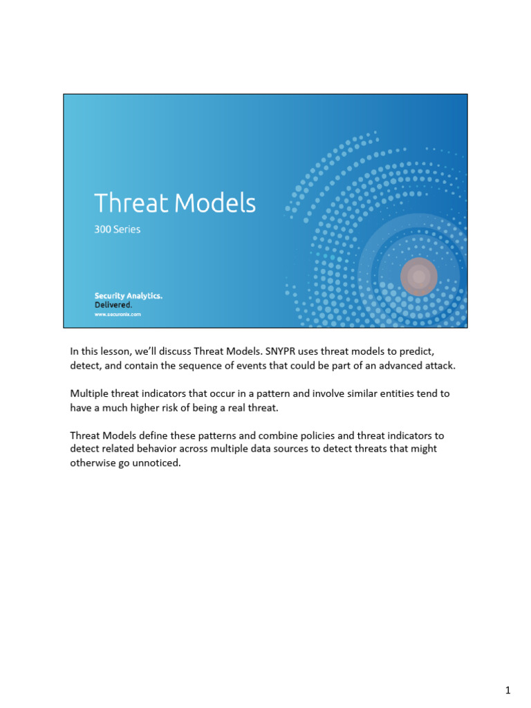 CSCD Lesson 8 Threat Models_631MSSP | PDF