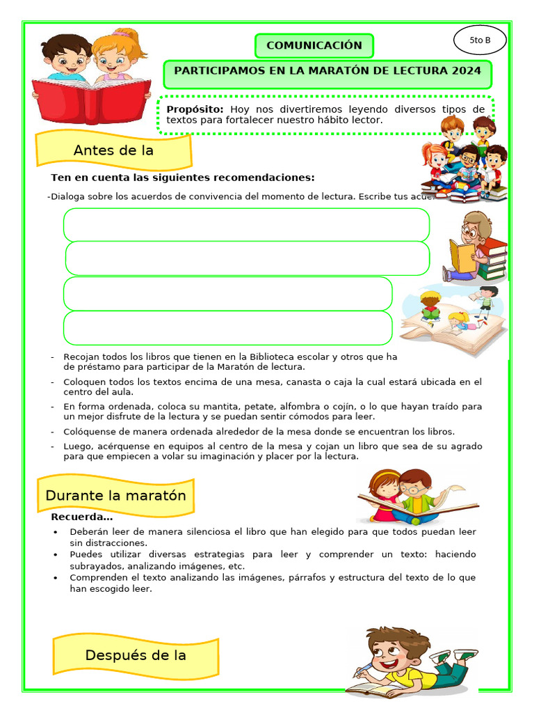 Ficha-Maratón de Lectura 2024 | PDF