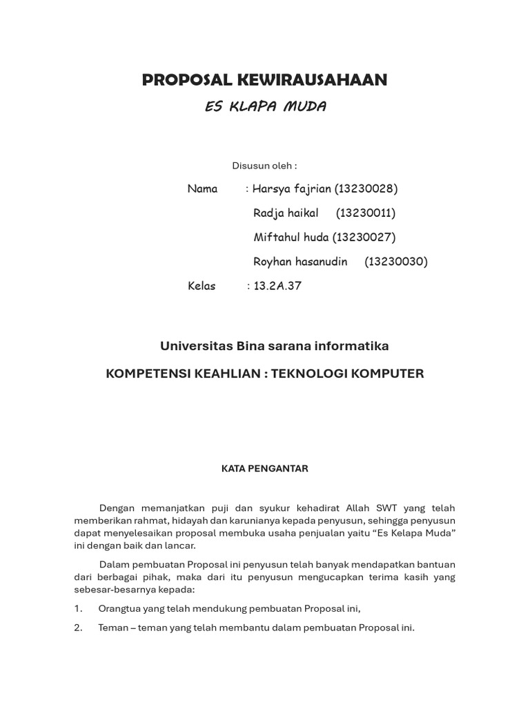 Proposal Jualan | PDF