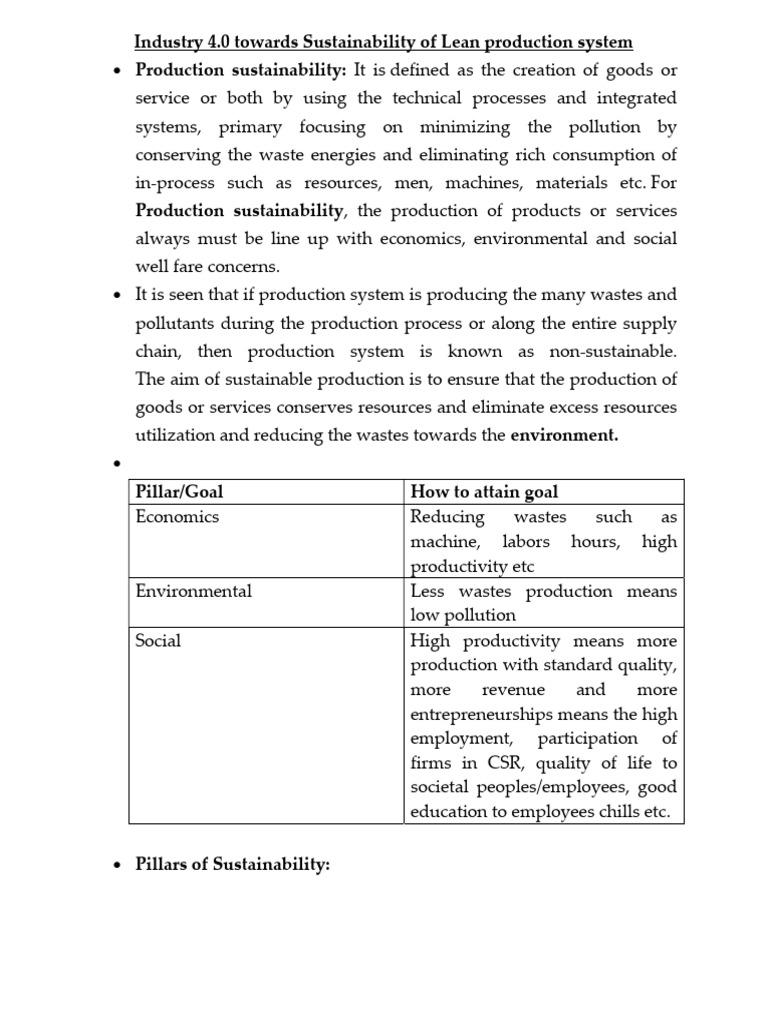 In 4.0 Towards Lean Production Sustainability | PDF