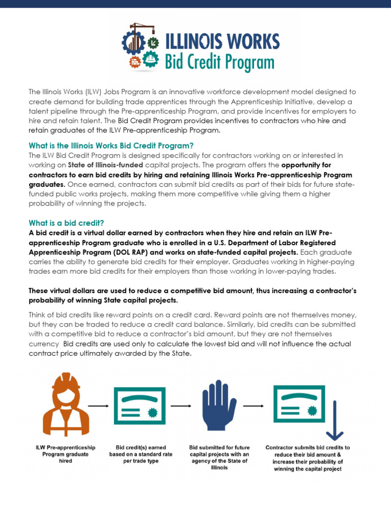 Bid Credit Program One Sheeter | PDF | Employment | Apprenticeship