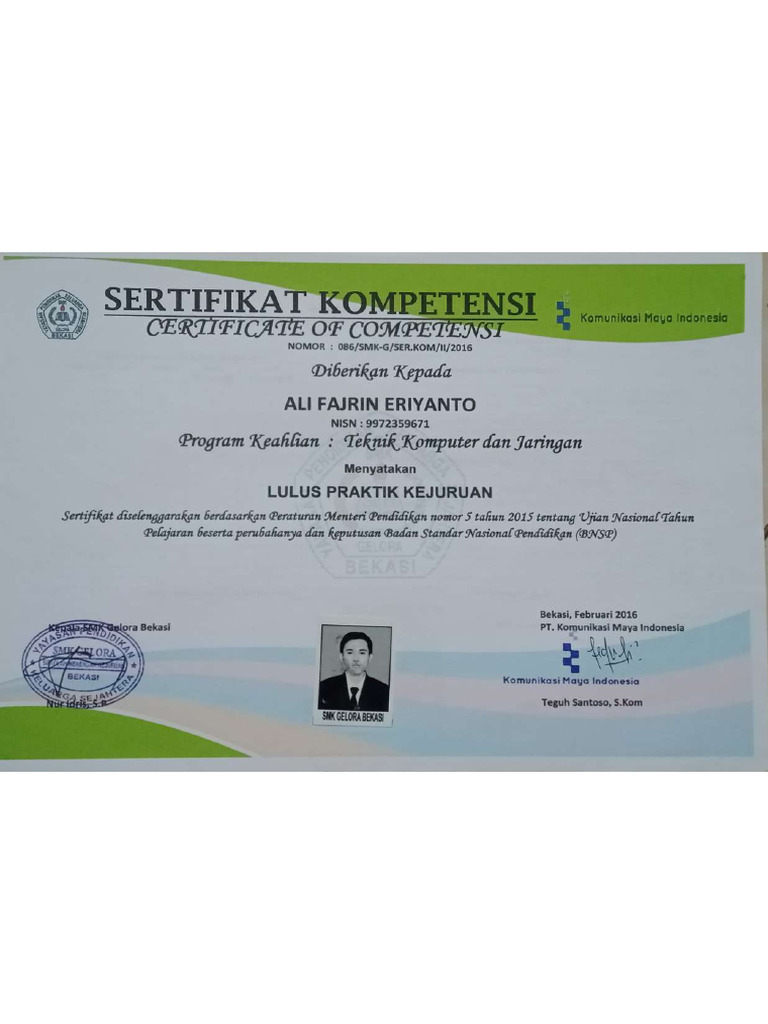 Sertifikat Komputer | PDF