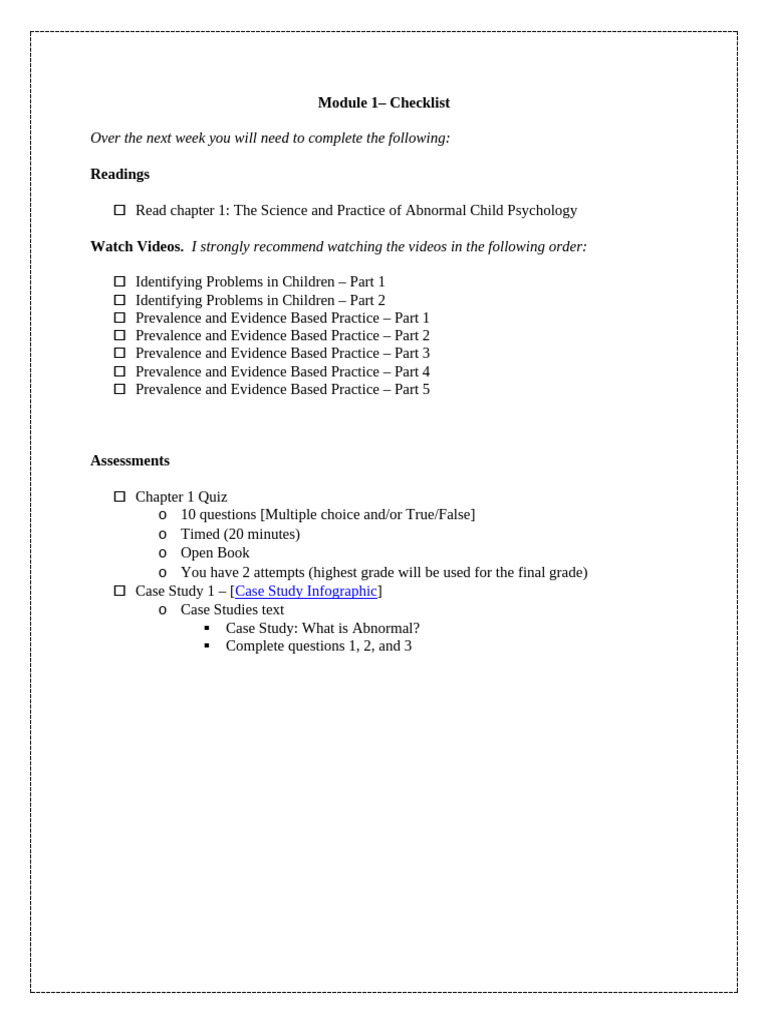 Module 1 Checklist (1) | PDF