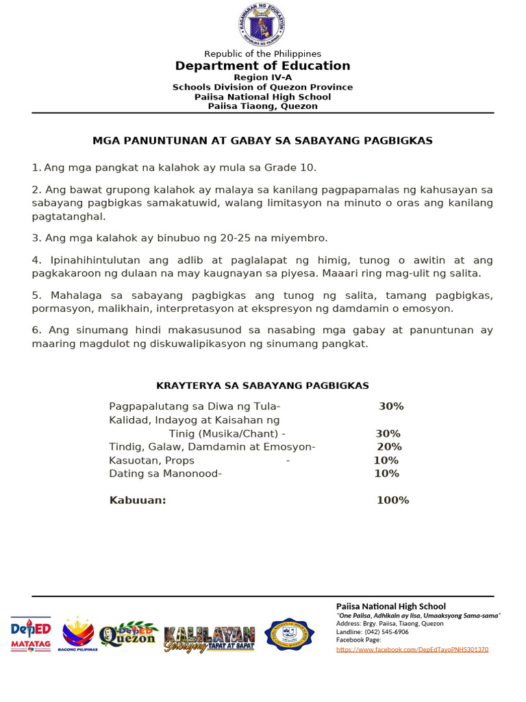 PAMANTAYAN SA SABAYANG PAGBIGKAS | PDF
