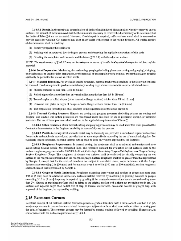 AWS D1.1 - Joint Preparation | PDF